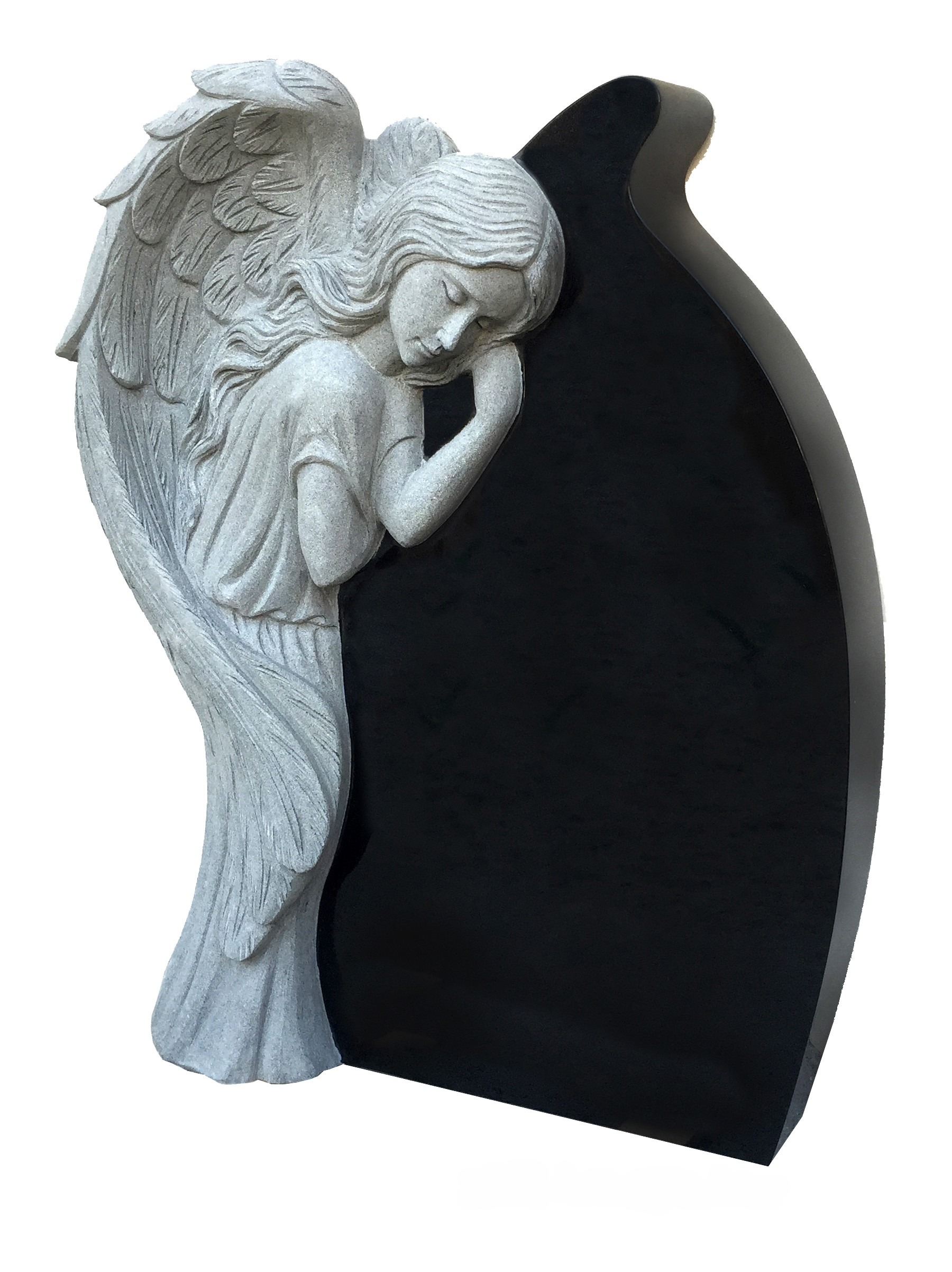 Single Angel Tear Drop Headstone 2 | Clear Stream Monuments